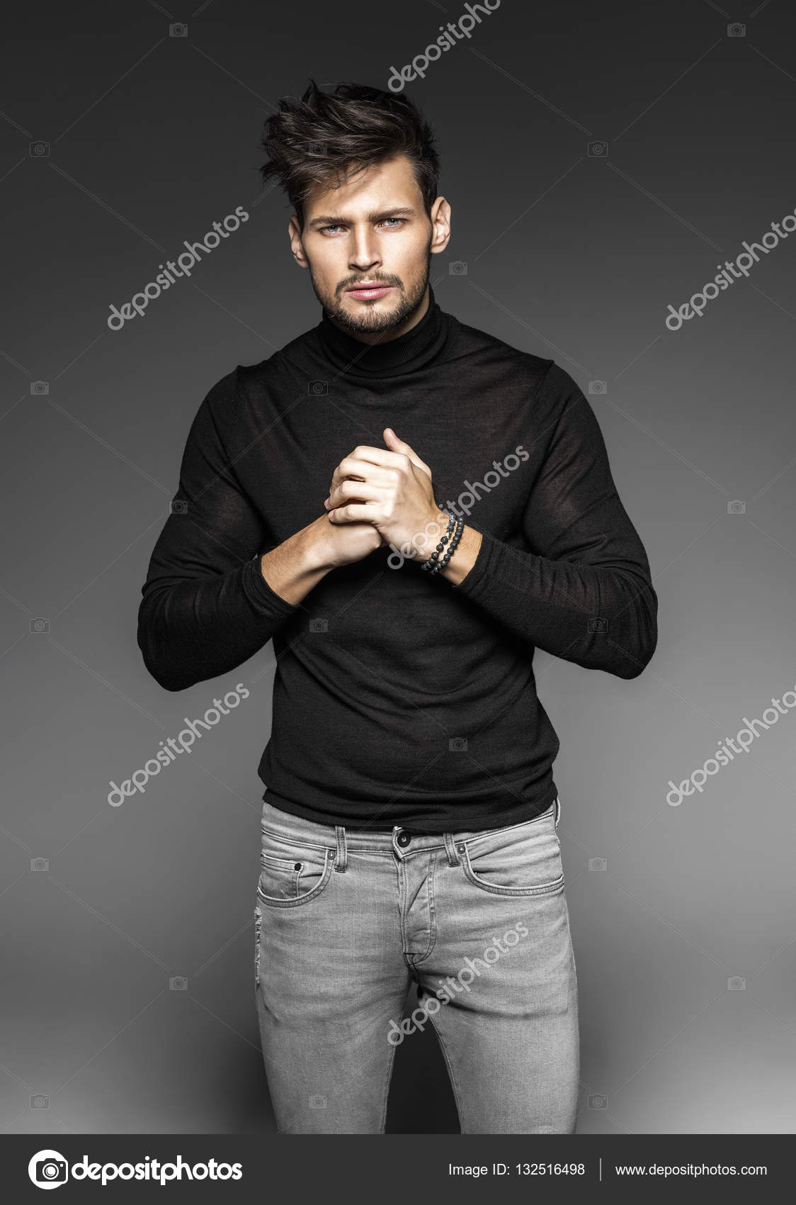 Young handsome menacing man Stock Photo by ©kiuikson 132516498