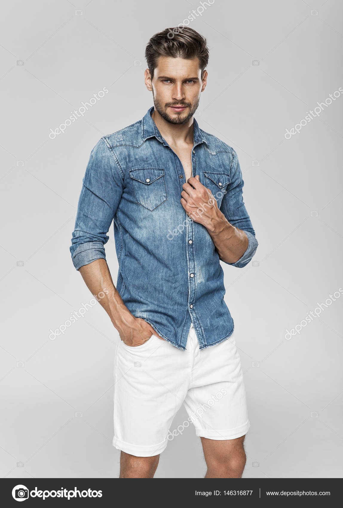 Handsome male model Stock Photo by ©kiuikson 146316877