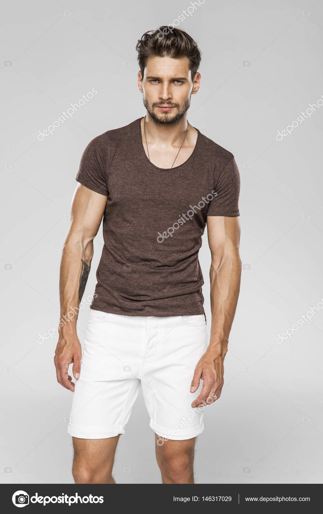 Handsome male model Stock Photo by ©kiuikson 146317029