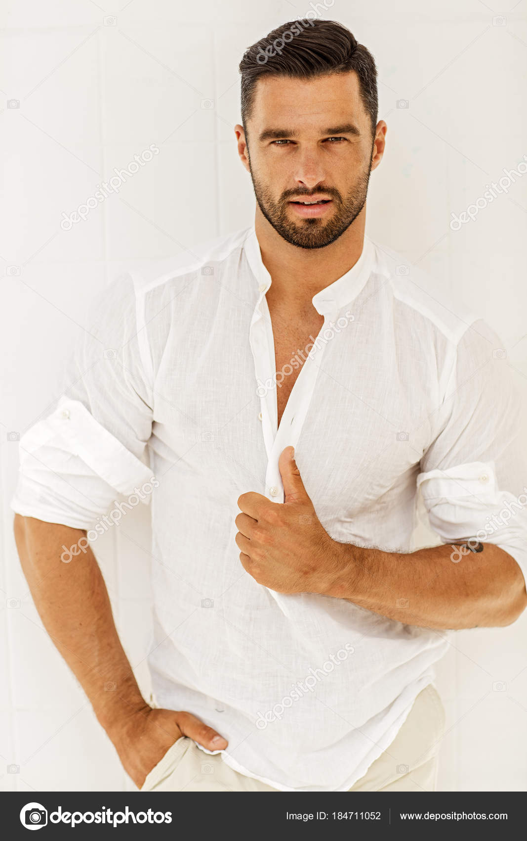 Handsome male model Stock Photo by ©kiuikson 184711052