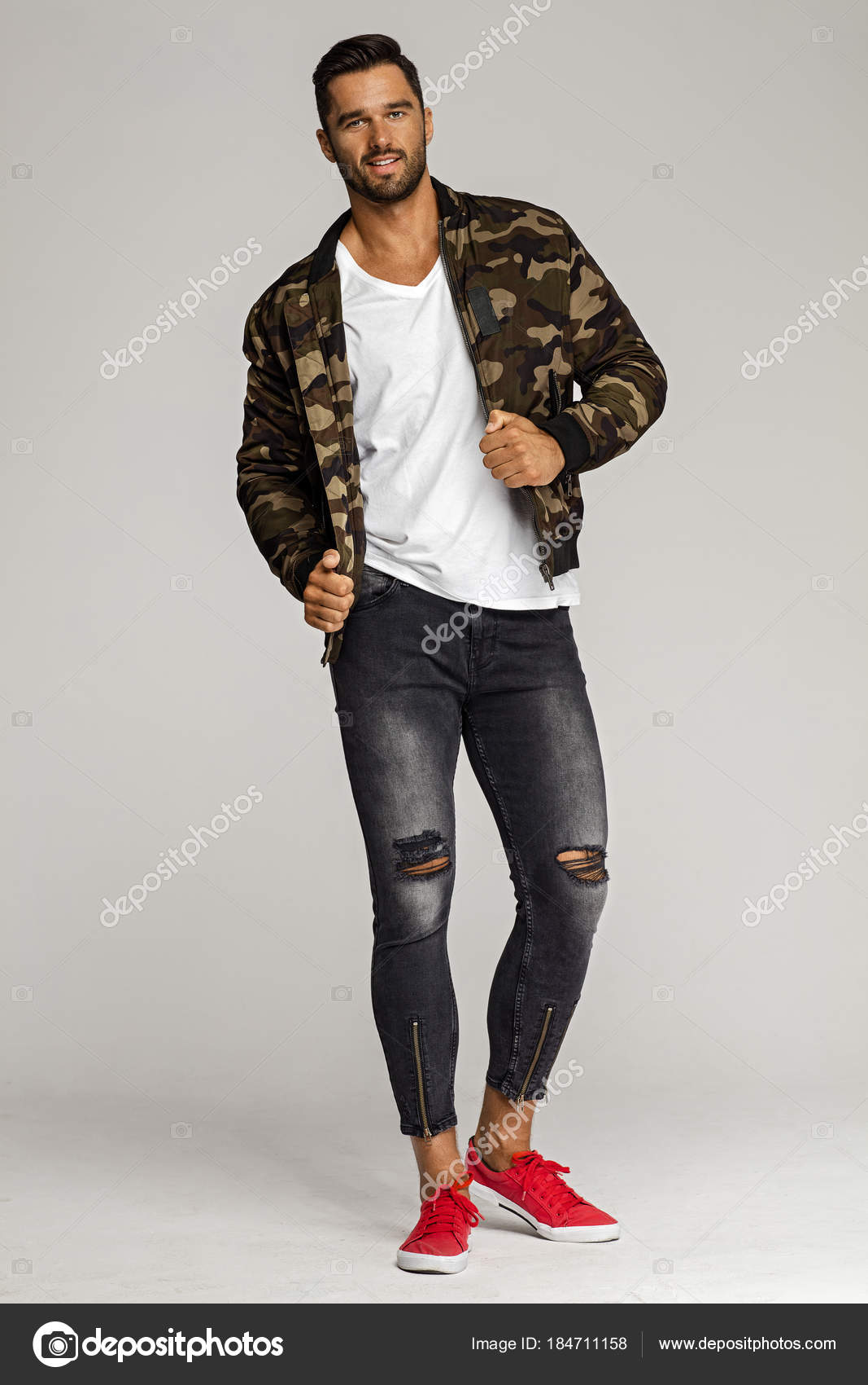 Male model wearing jacket Stock Photo by ©kiuikson 184711158