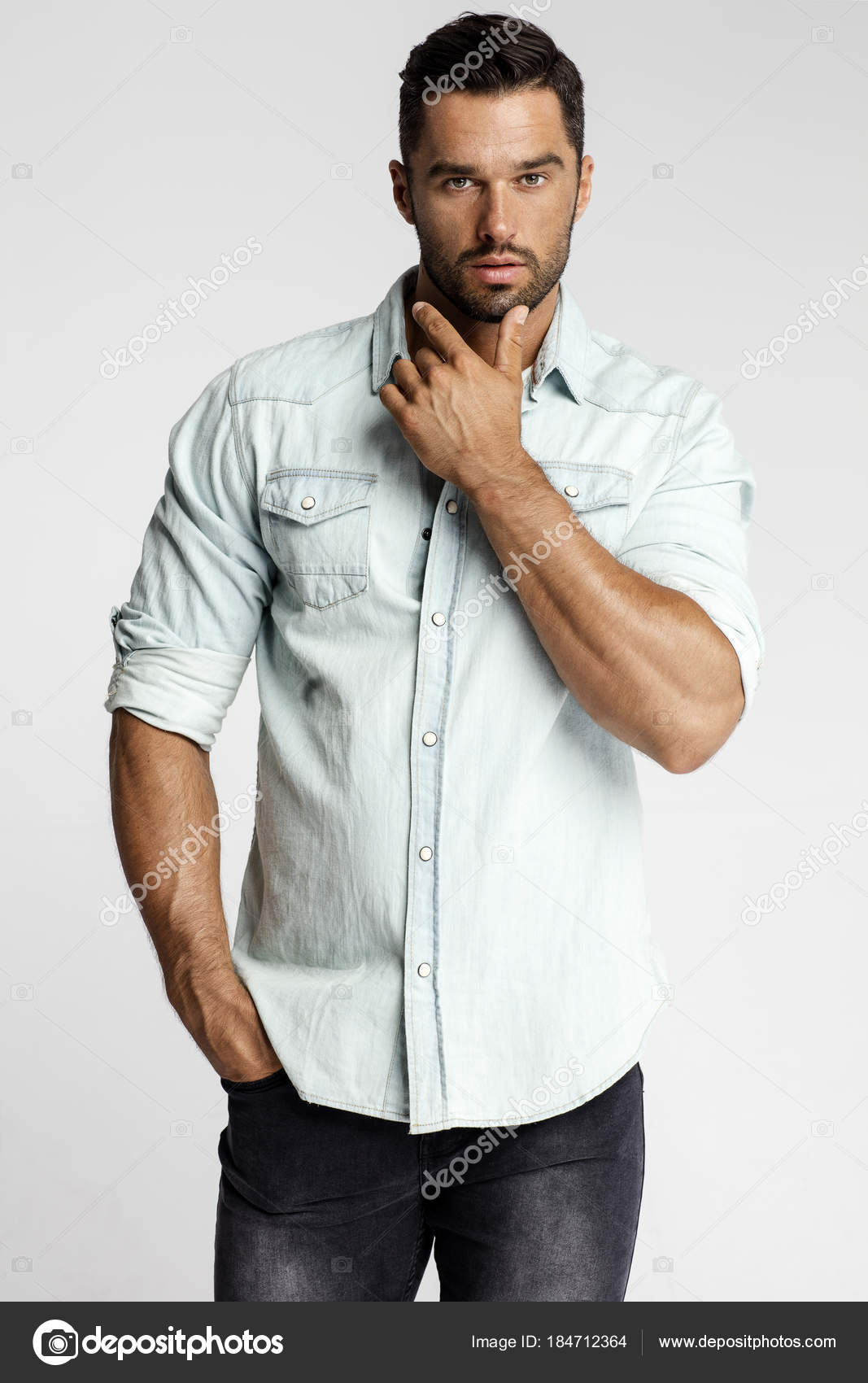 Handsome male model — Stock Photo © kiuikson #184712364