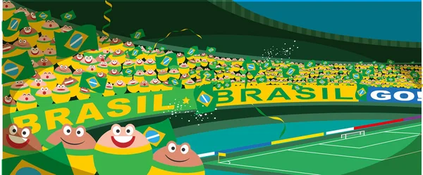 Torcida futebol brasil Vector Art Stock Images | Depositphotos