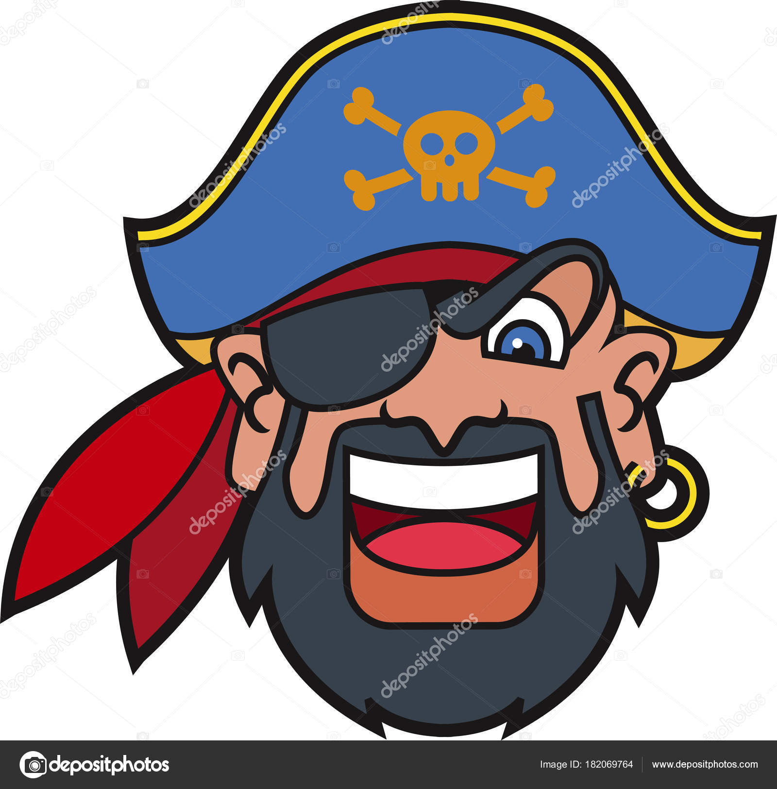 Pirate Cartoon Character Face — Stock Vector © mauromod #182069764