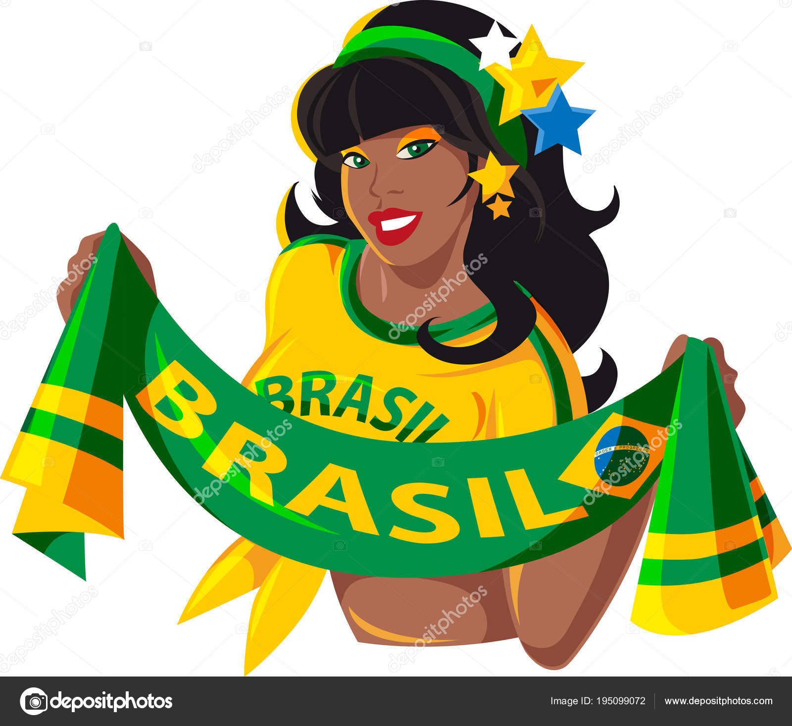 Brazilian Soccer Fan Cheering Stock Vector Image by ©mauromod #195099072