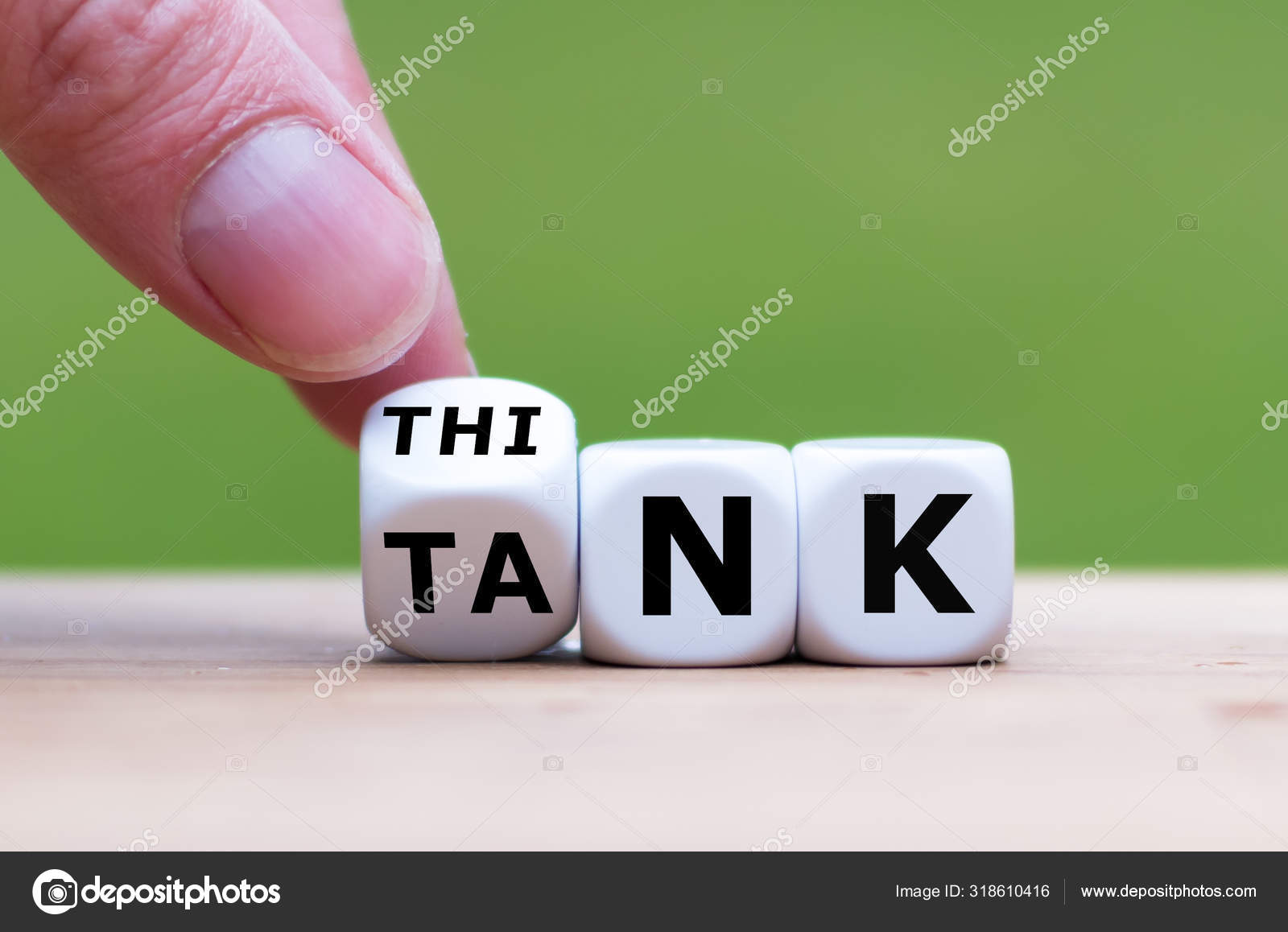 Think Tank concept. Dice form the expression "think tank". Stock Photo ...