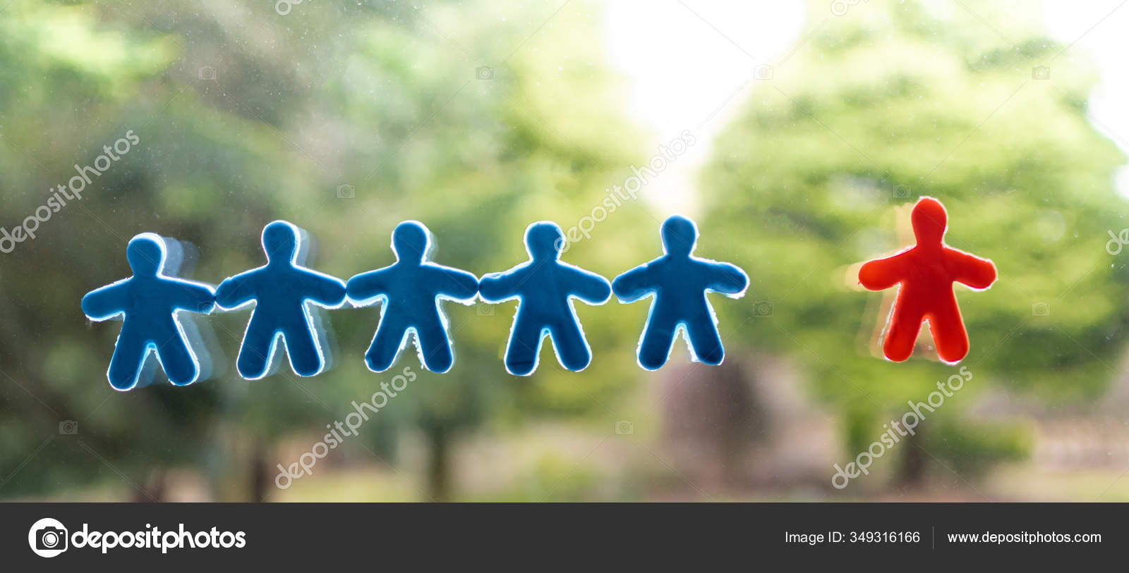 Symbol Discrimination Blue Figures United Wile Red Figure Isolated ...