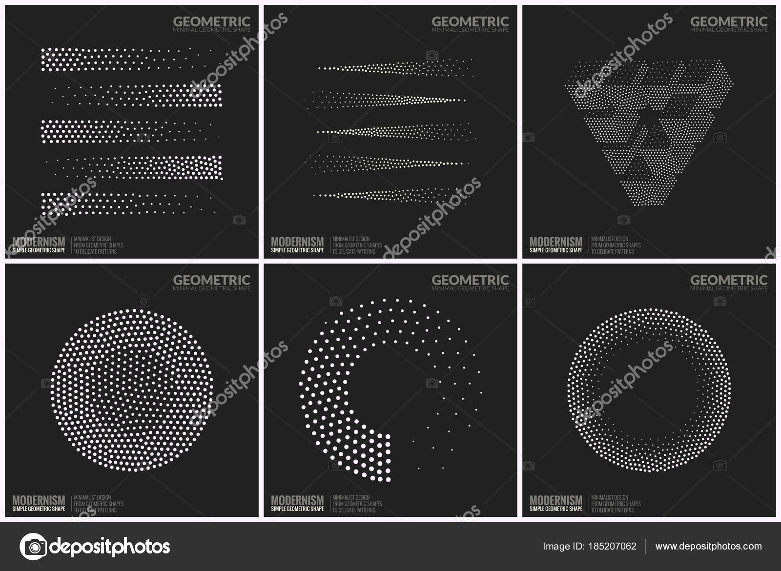 Formas geométricas de medio tono universales para el diseño Vector de stock por ©Vanzyst 185207062