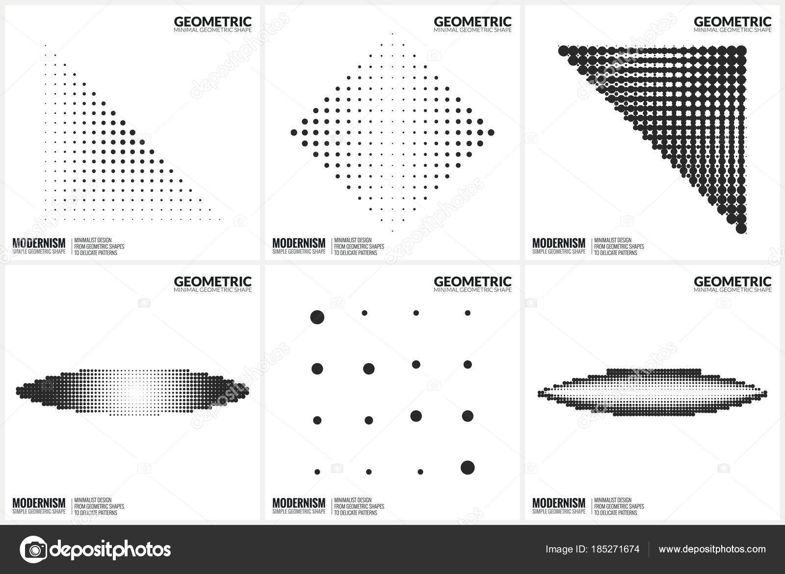Universal Halftone Geometric Shapes For Design Stock Vector Image by ...