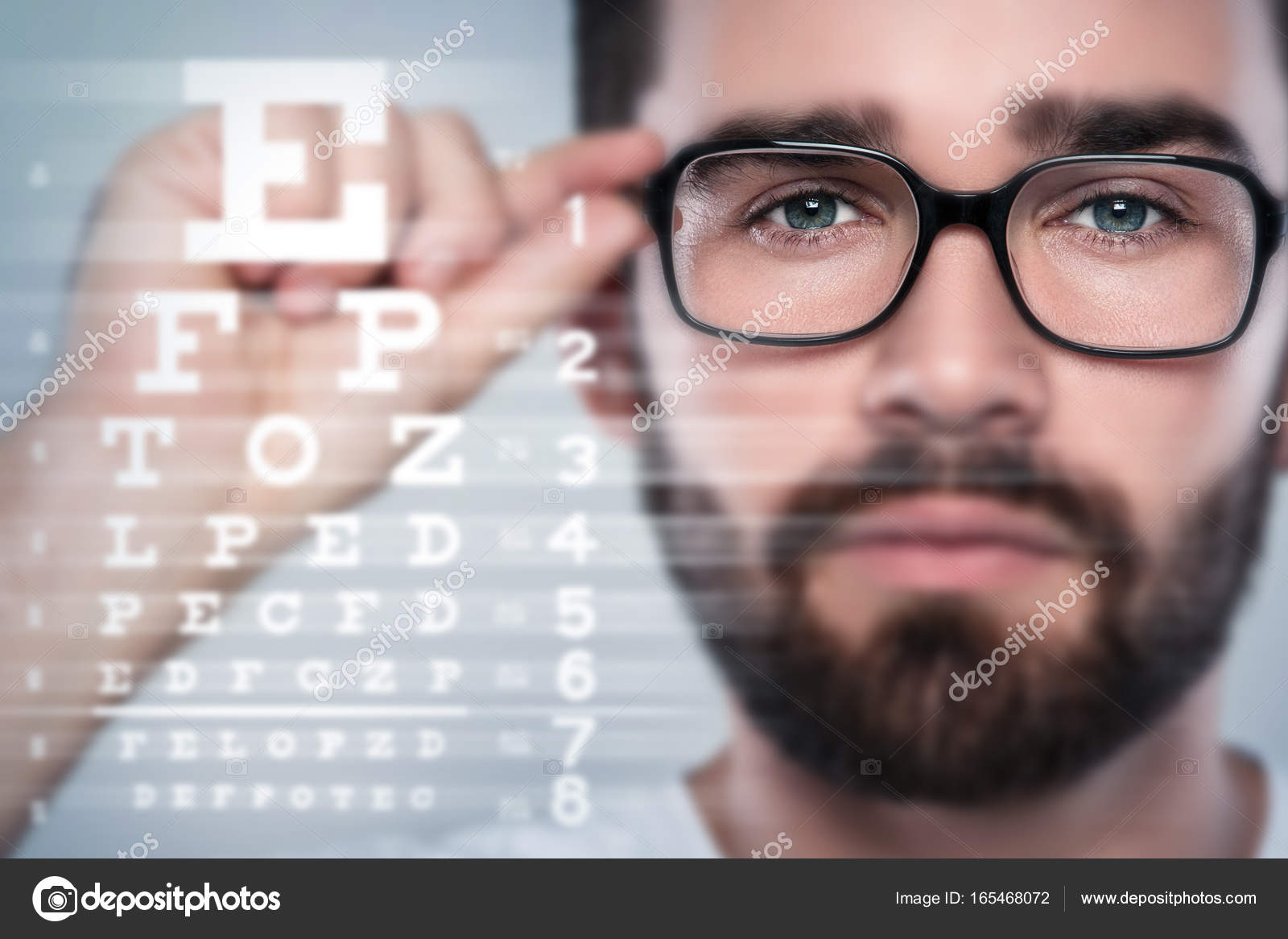 Male face and eye chart — Stock Photo © AY_PHOTO #165468072