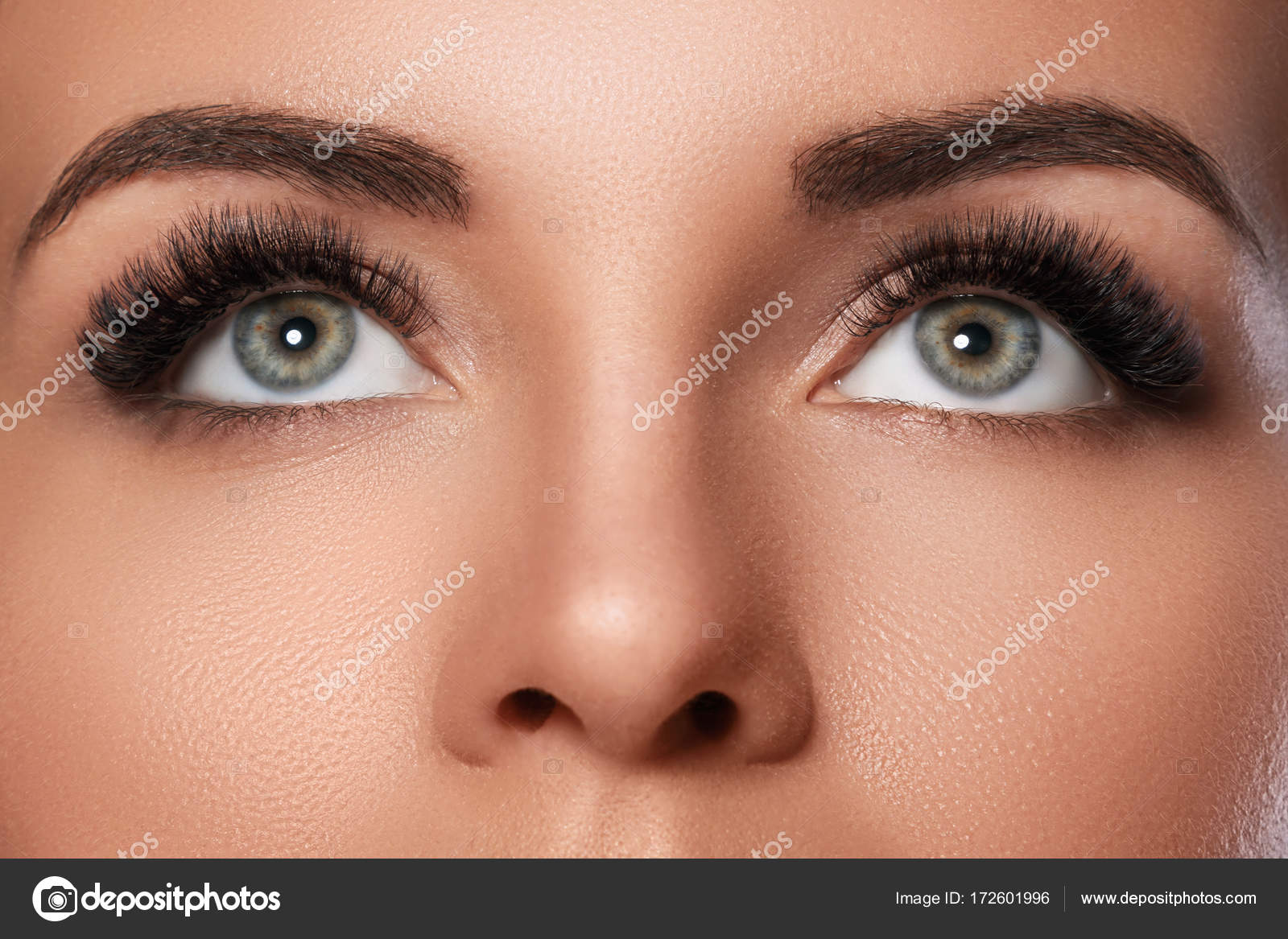 Female face with beautiful eyelashes — Stock Photo © AY_PHOTO #172601996