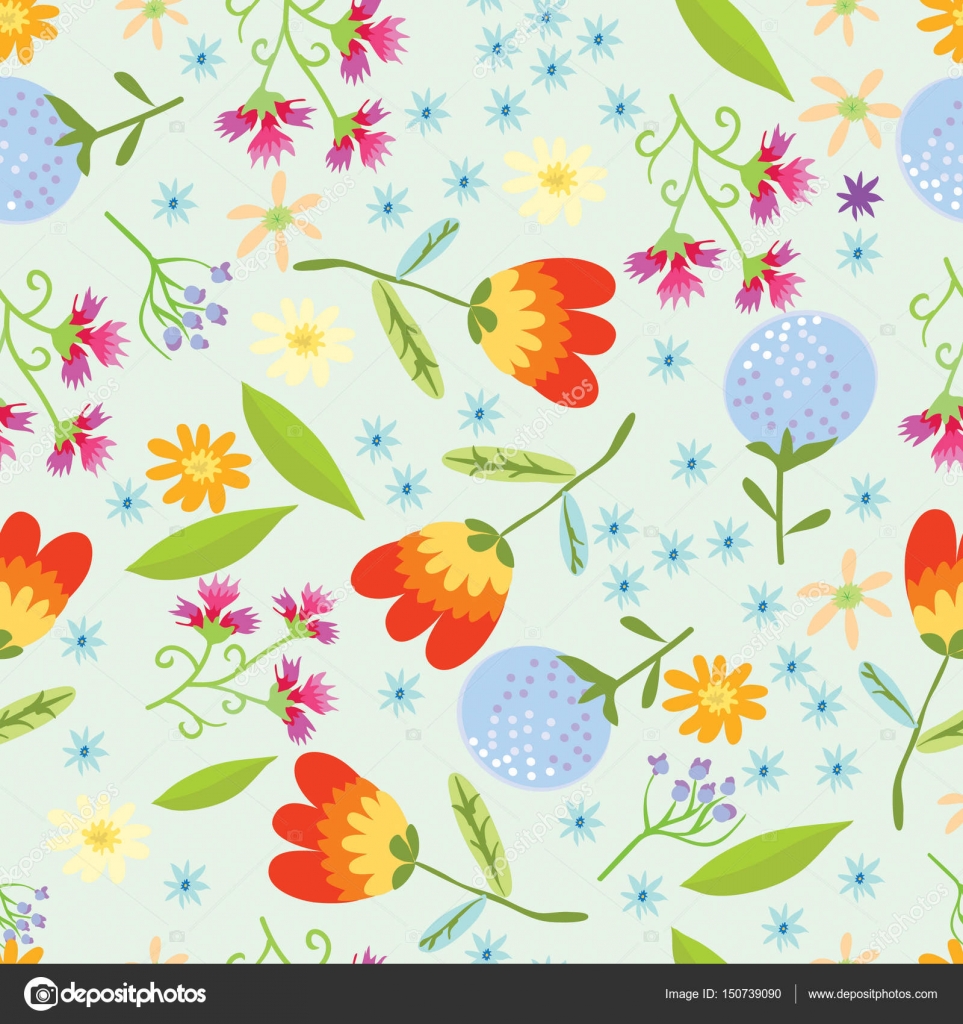 Spring flower pattern Stock Vector Image by ©mulmertir #150739090