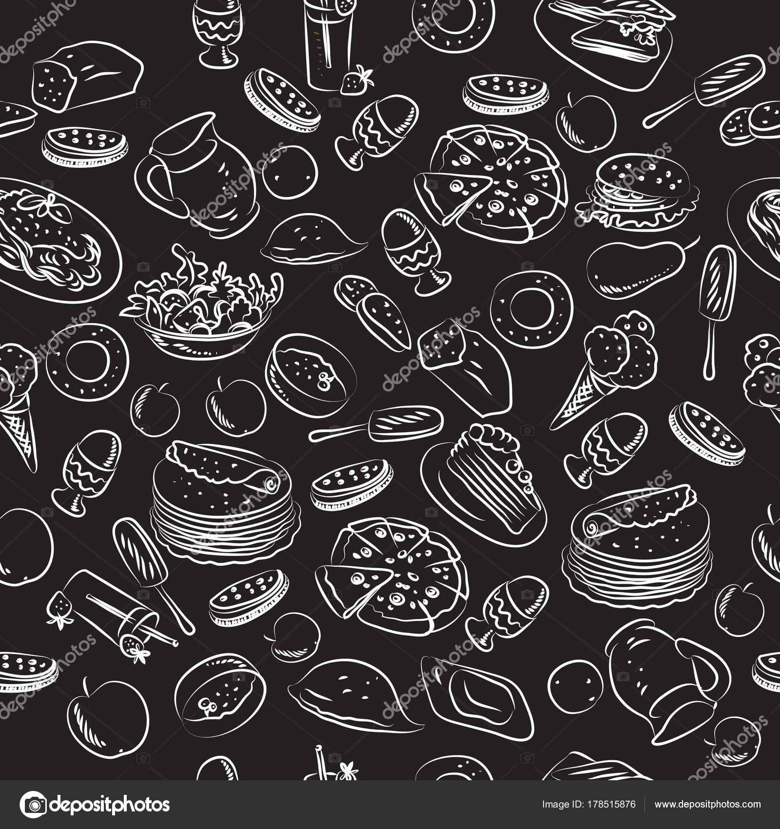 Pattern for a cafe and a restaurant Stock Vector Image by ©mulmertir ...