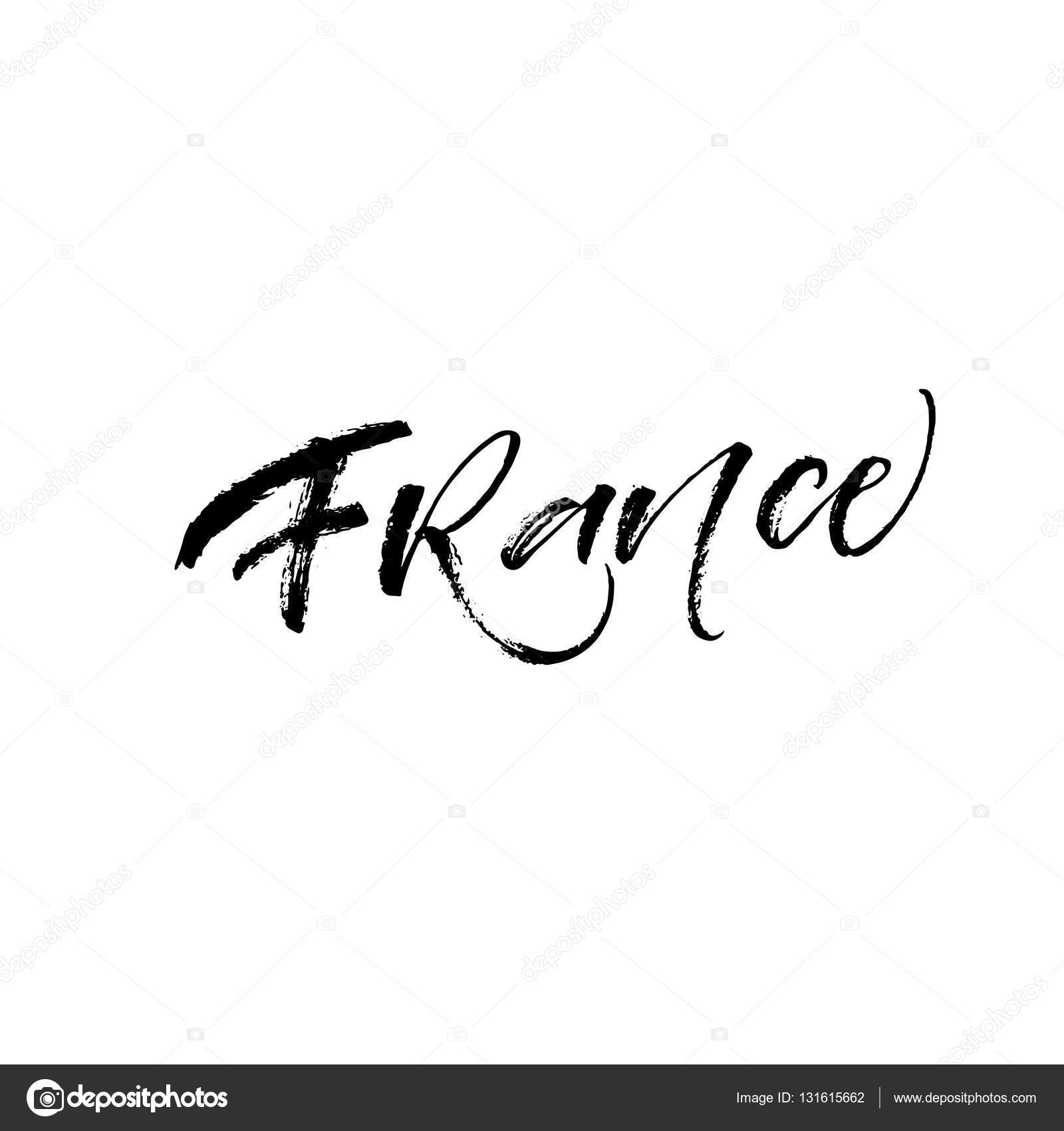 France hand drawn lettering. Stock Vector by ©gevko93 131615662