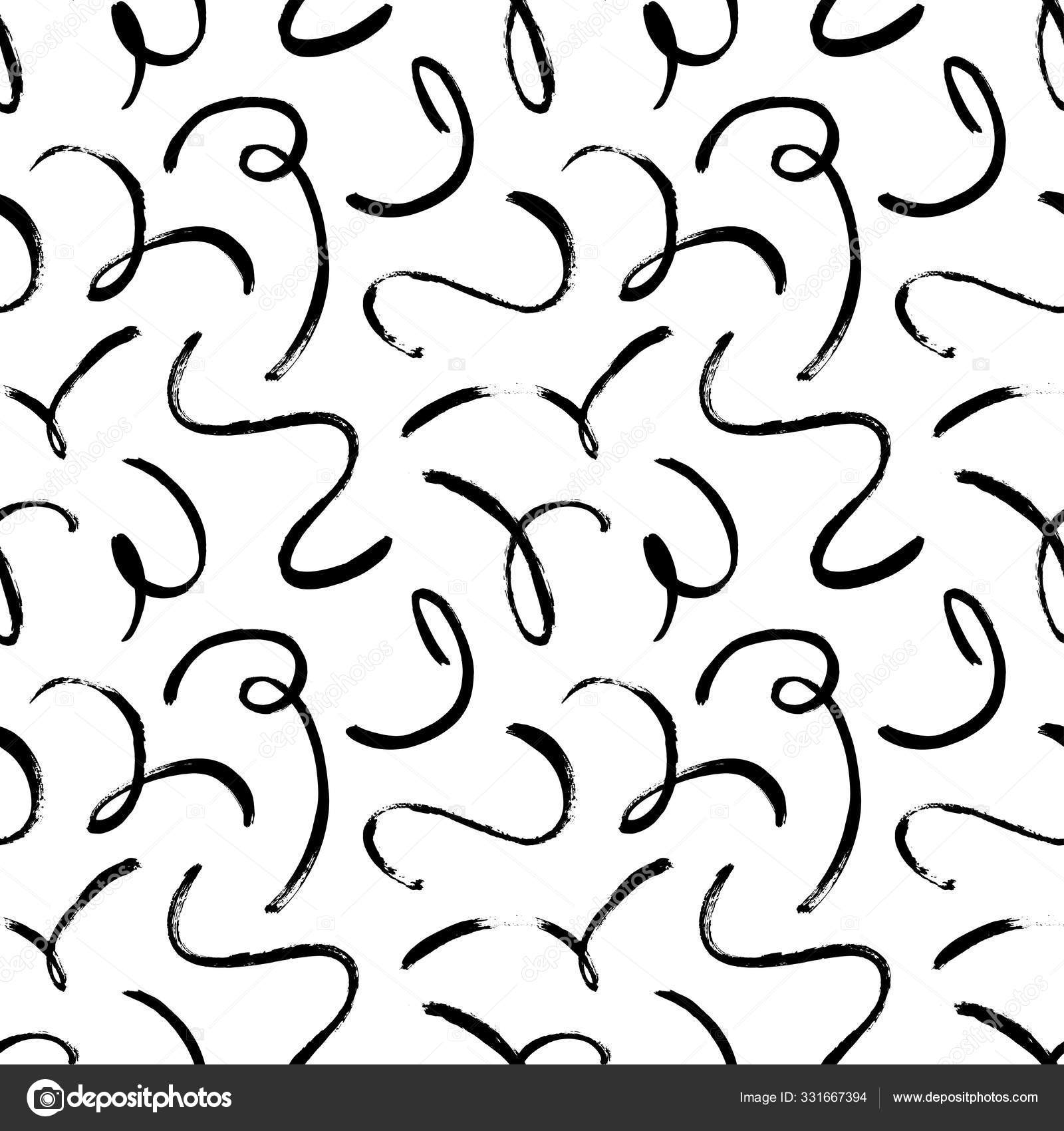 Maze with swirled, curved lines vector seamless pattern. Repeating abstract background with ...