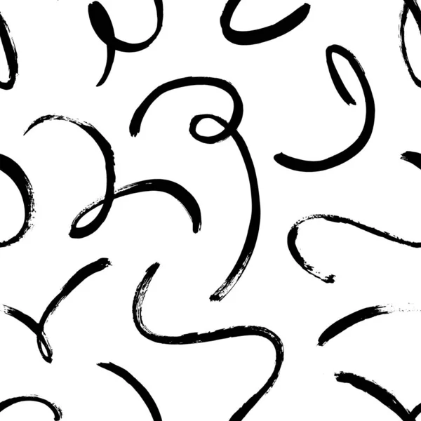 Maze with swirled, curved lines vector seamless pattern. Repeating abstract background with ...