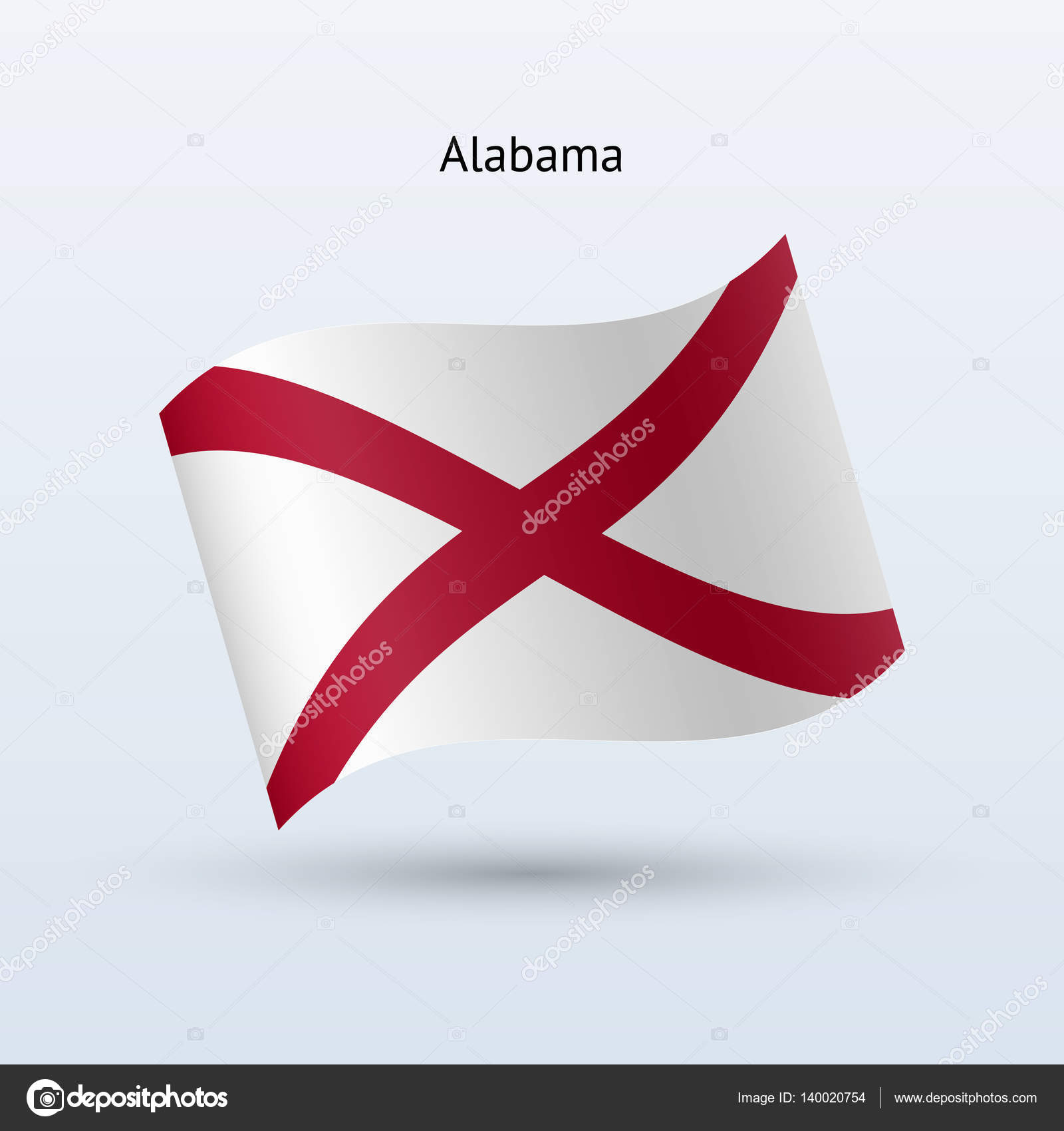 State of Alabama flag waving form. Vector illustration. Stock Vector by ...