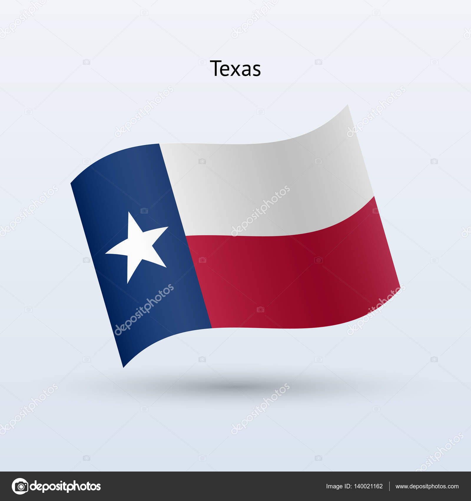 State of Texas flag waving form. Vector illustration. Stock Vector ...