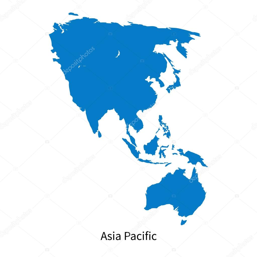 Mapa vectorial detallado de la región de Asia Pacífico 2024
