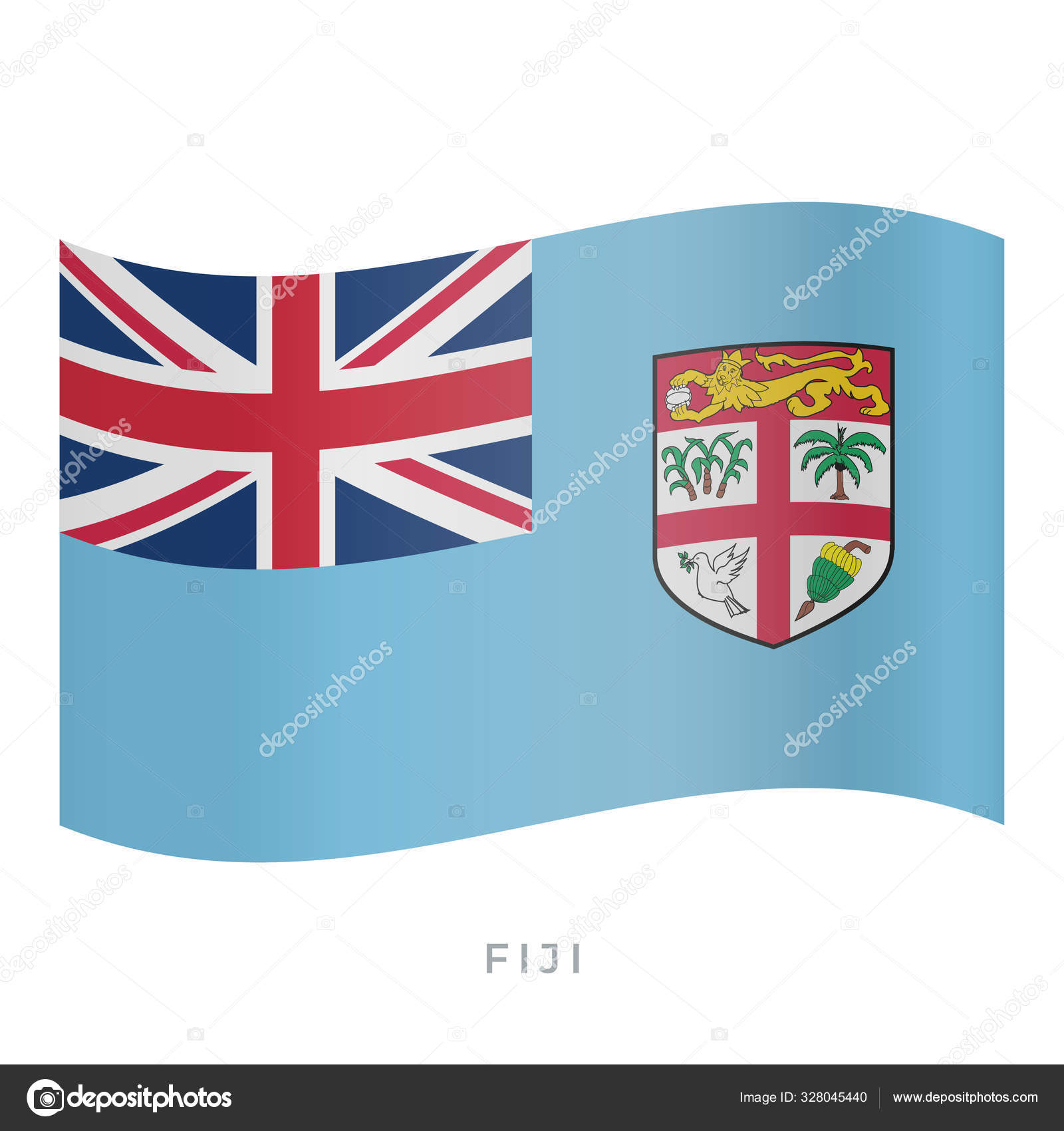 Fiji waving flag vector icon. Vector illustration isolated on white ...