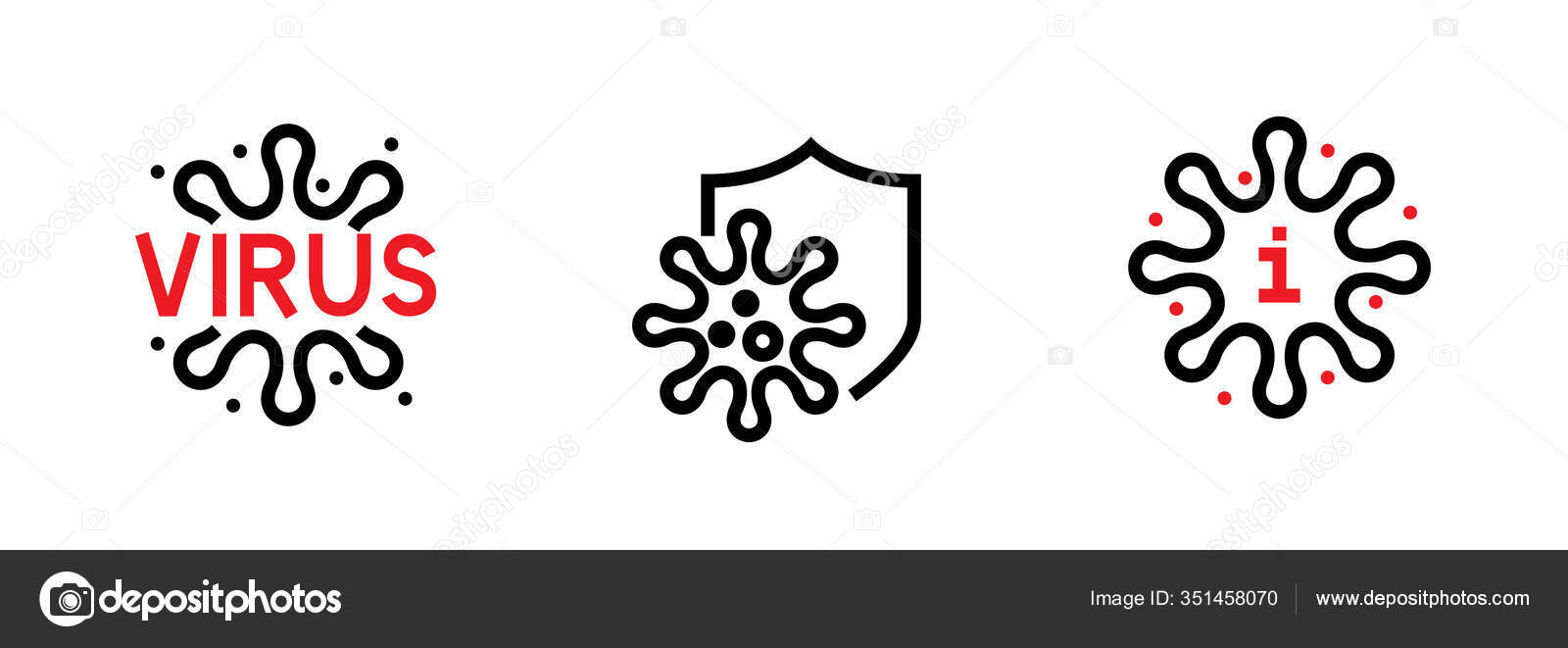 Microbe and Bacteria icons Editable Line Stock Vector Image by ...