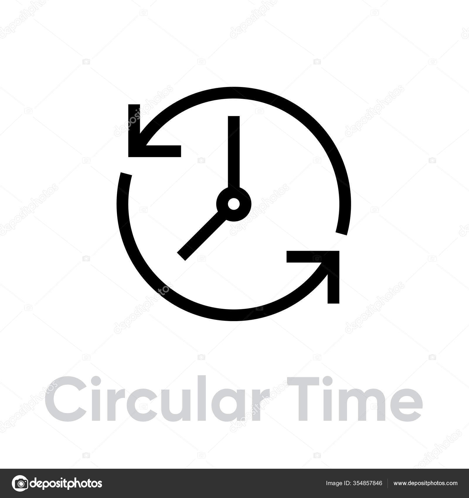 Circular Time icon. Editable Vector Outline Stock Vector Image by ...