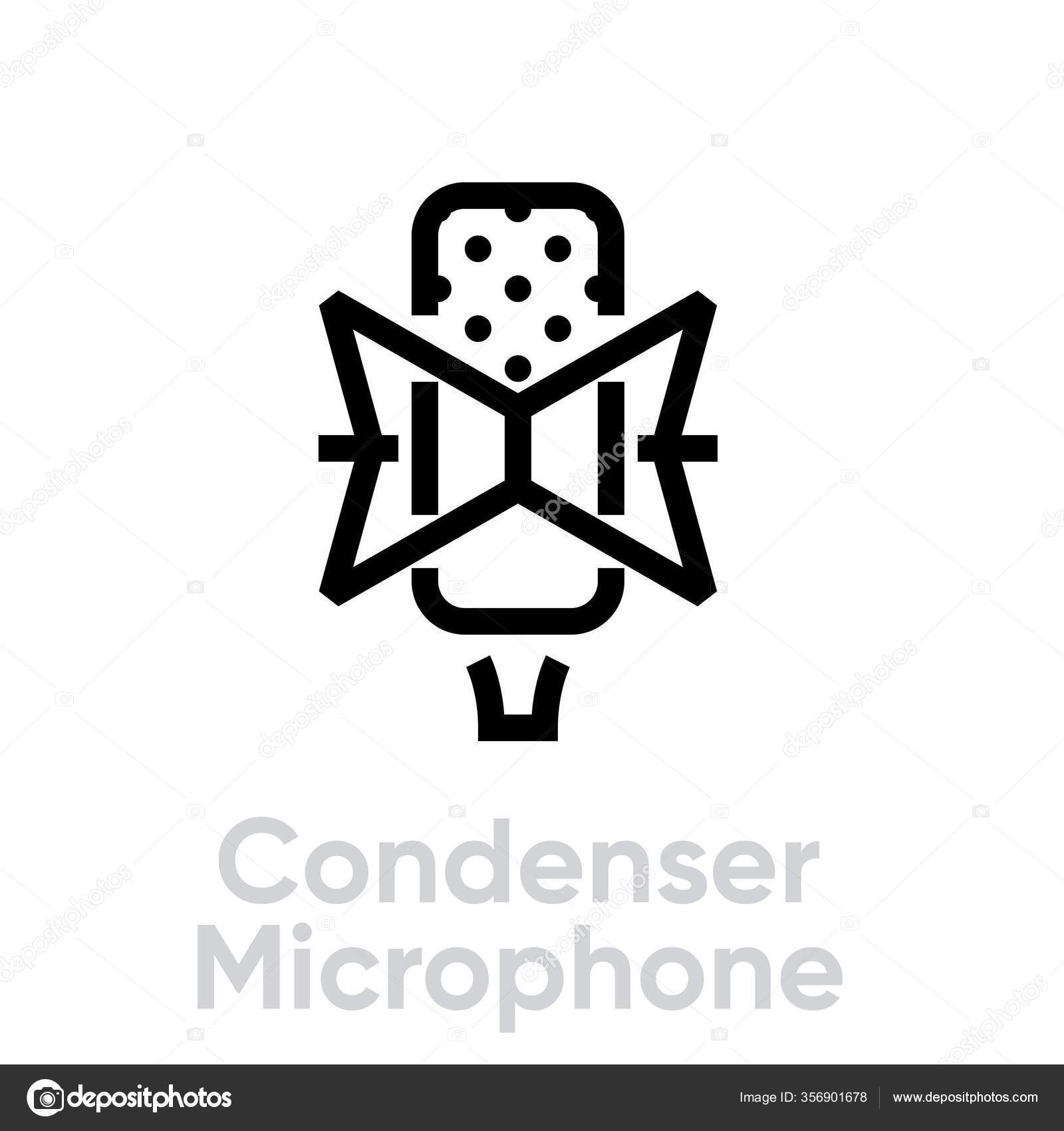Condenser microphone icon. Editable line vector. Stock Vector Image by ...