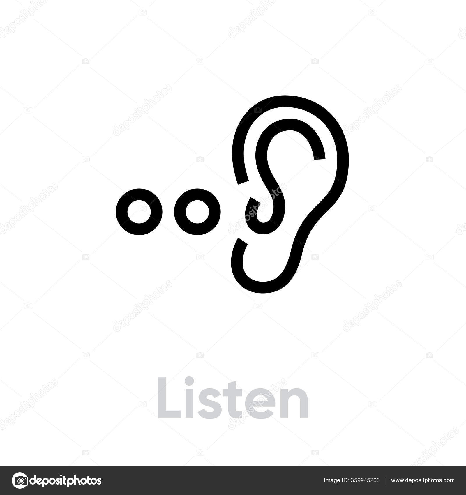 listen icon vector