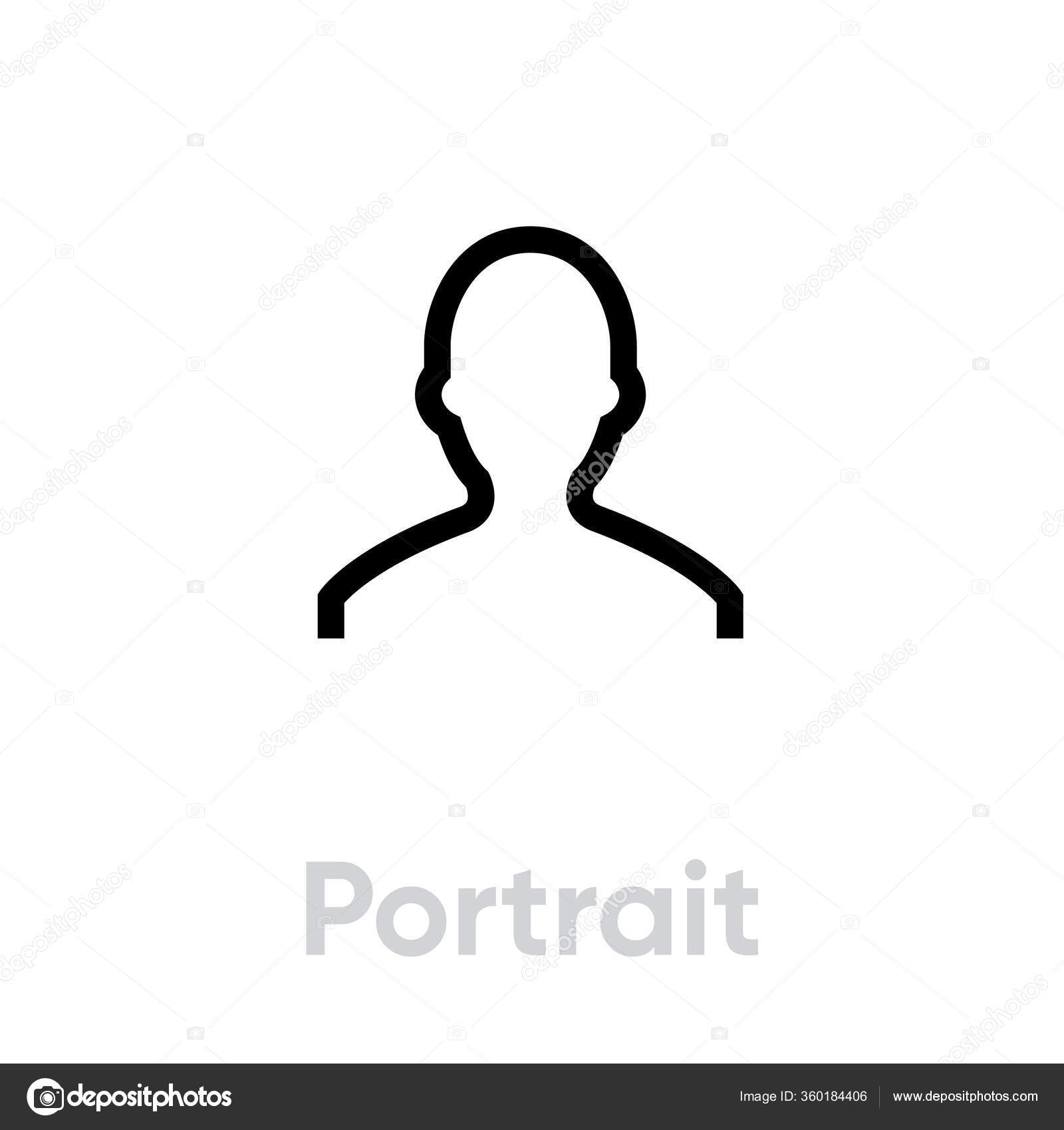 Portrait icon. Editable Vector Outline. Stock Vector Image by ©tkacchuk ...