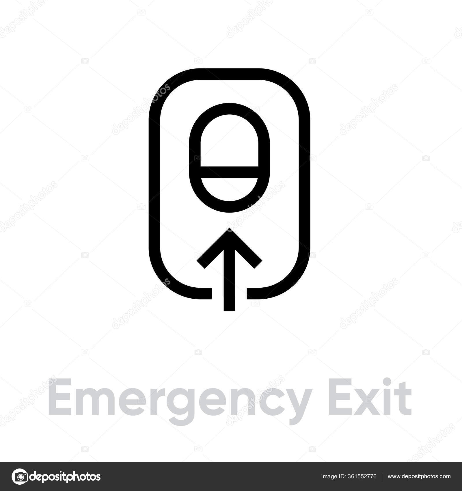 Emergency airplane exit icon. Editable Line Vector. Stock Vector by ...