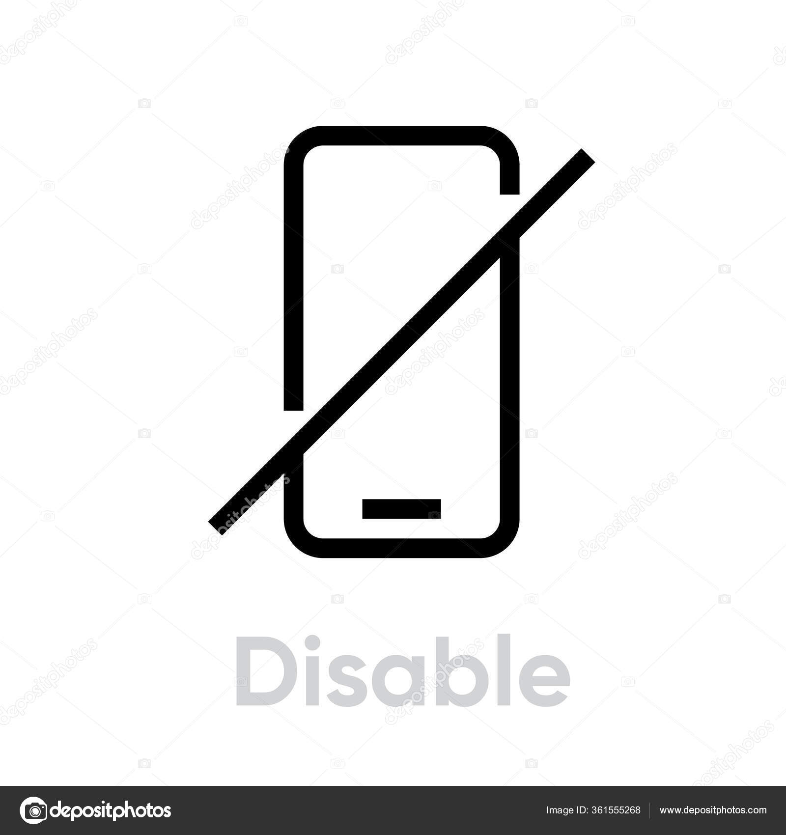 Disable phone icon. Editable Vector Outline. Stock Vector by ©tkacchuk ...