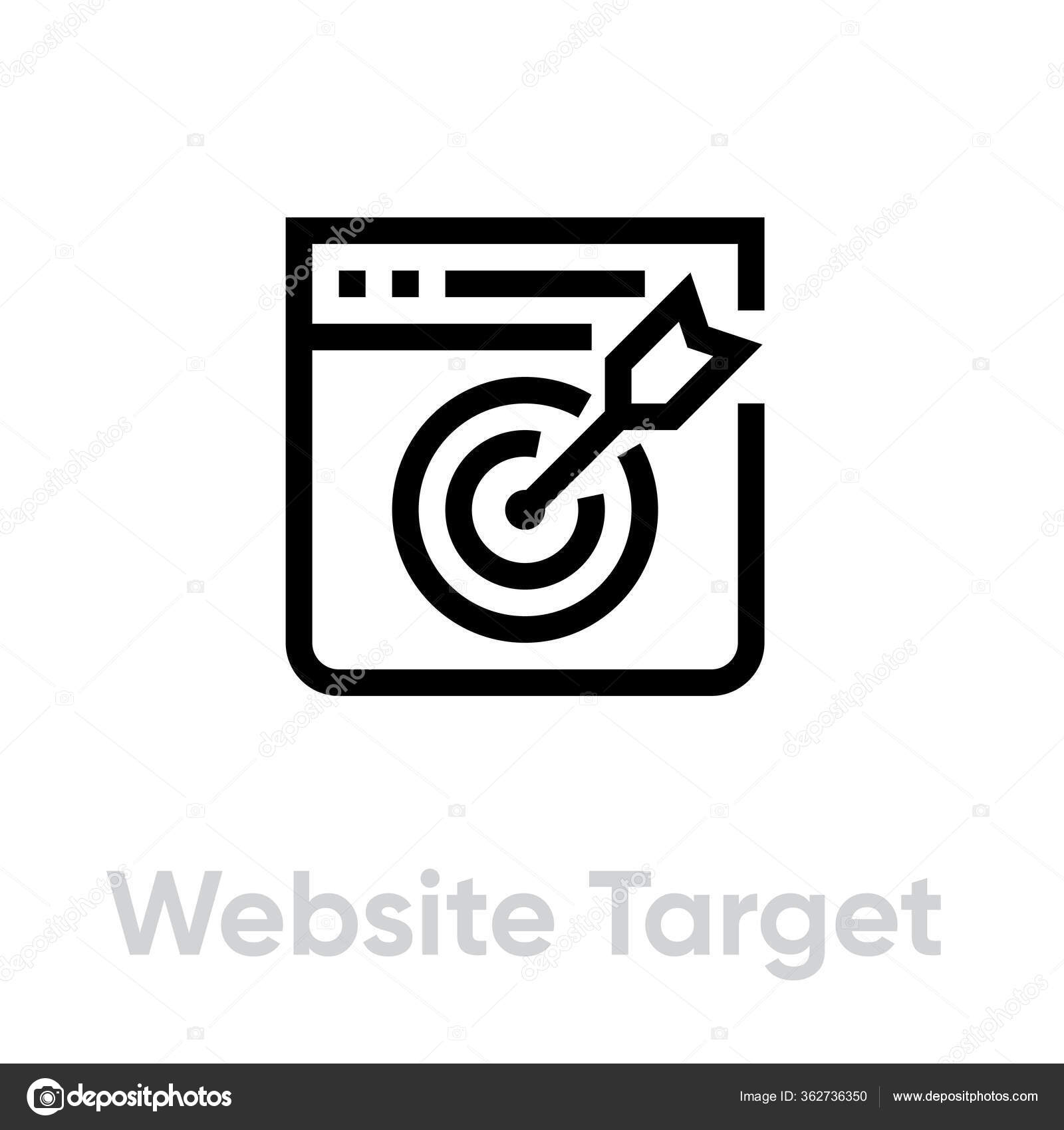 Website Target Personal Targeting icon. Editable line vector. Stock ...
