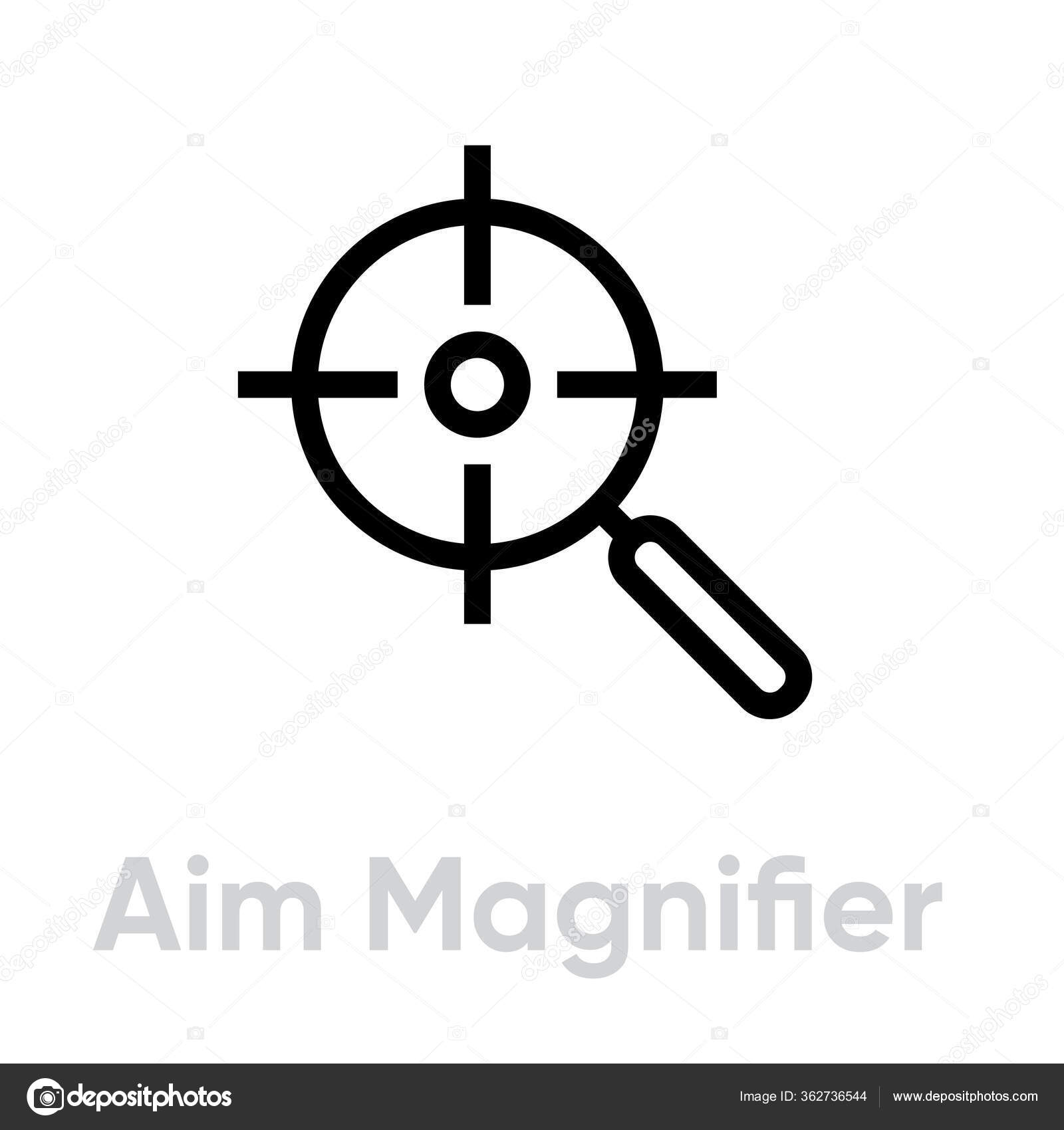 Aim Magnifier Targets icon. Editable line vector. Stock Vector Image by ...