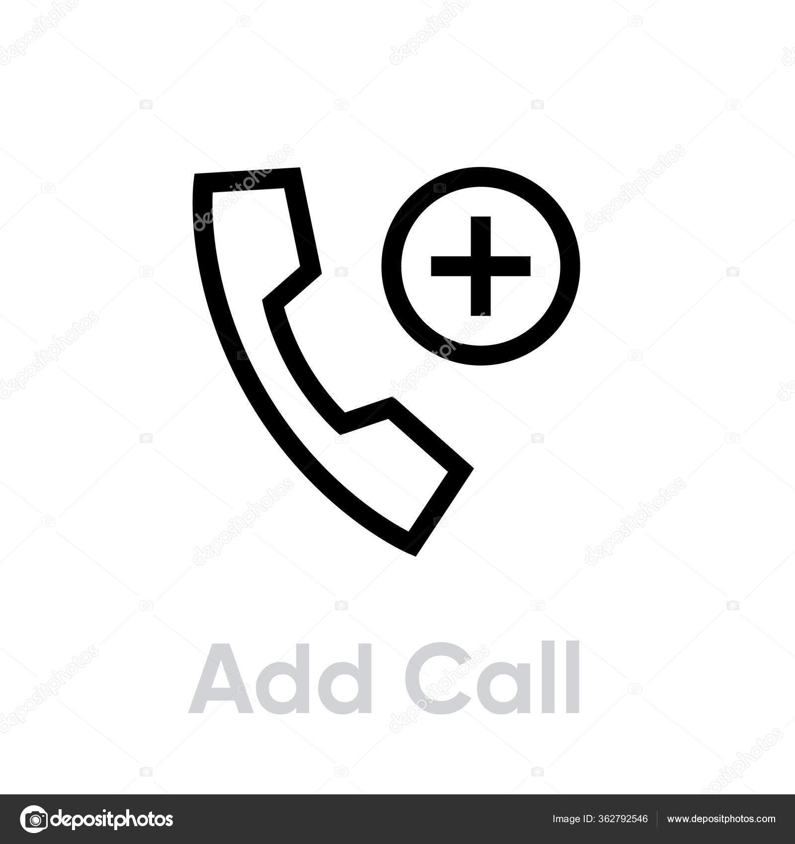 Add Call icon. Editable Vector Outline. Stock Vector by ©tkacchuk 362792546