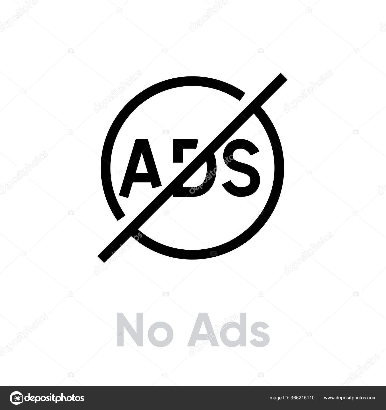 No Ads icon. Editable Vector Outline. Stock Vector Image by ©tkacchuk ...