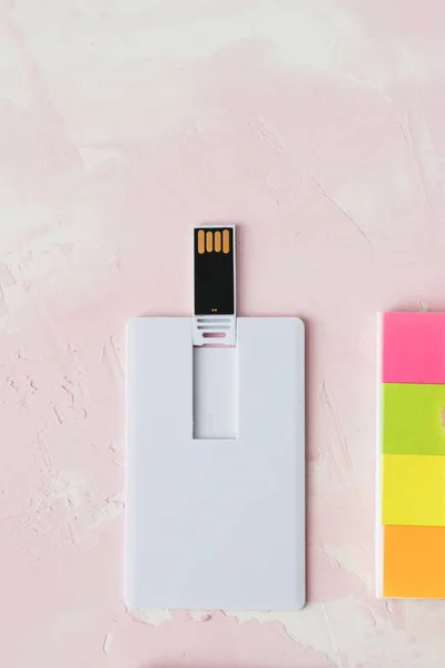 Portable flash drive card . mock up. Call-card disk souvenir ...