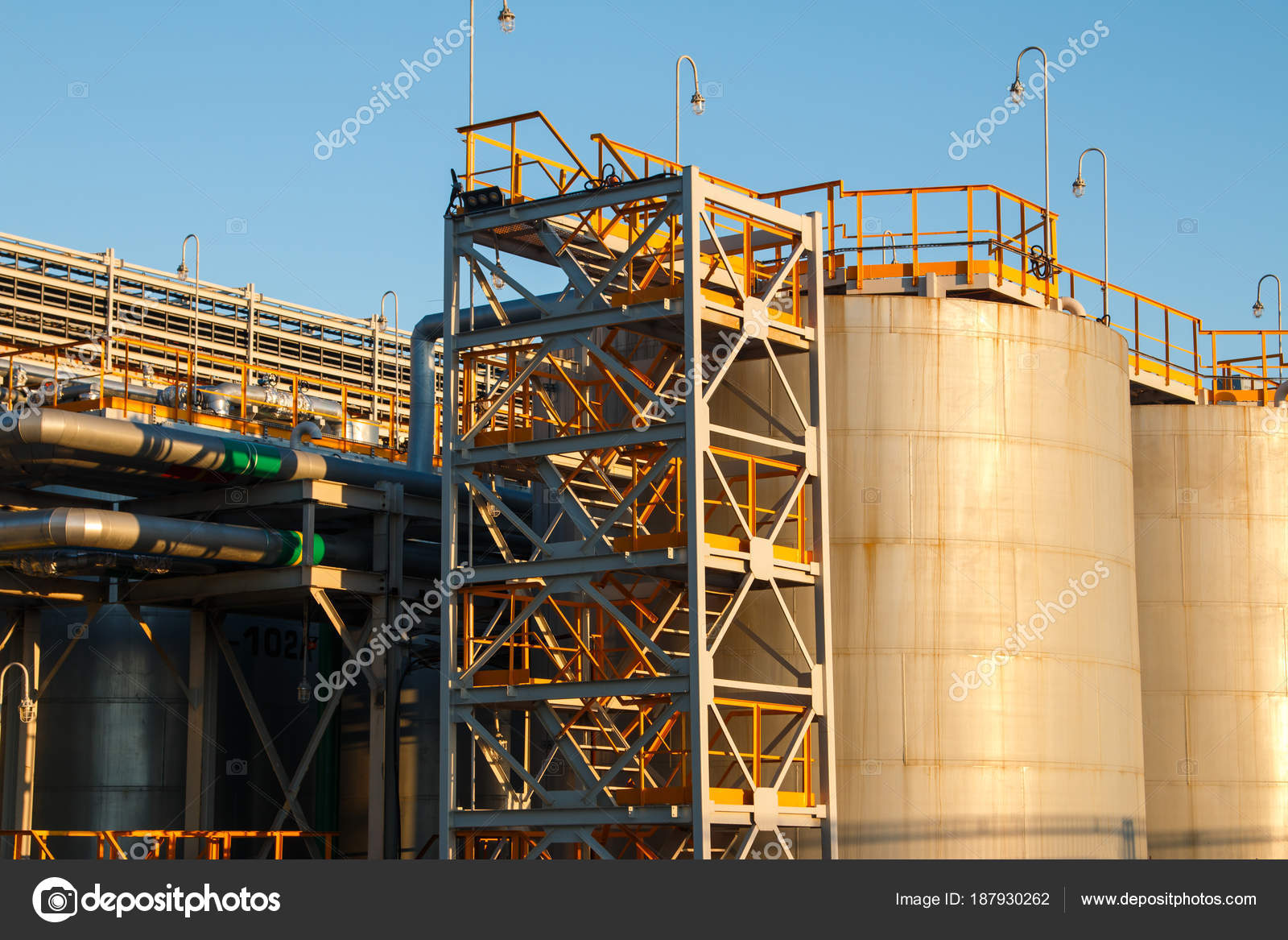 Close up Industrial zone. Plant oil and gas refinery industry ...