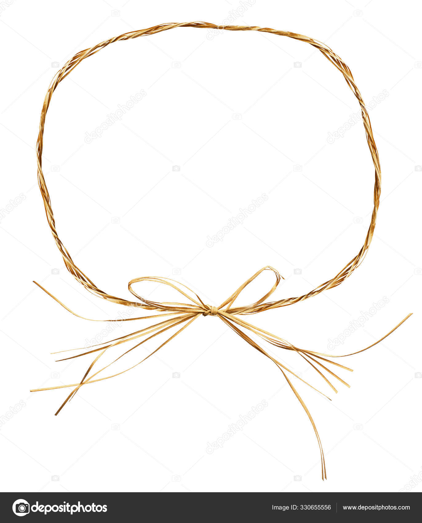 Frame with bow from raffia rope Stock Photo by ©ksushsh 330655556