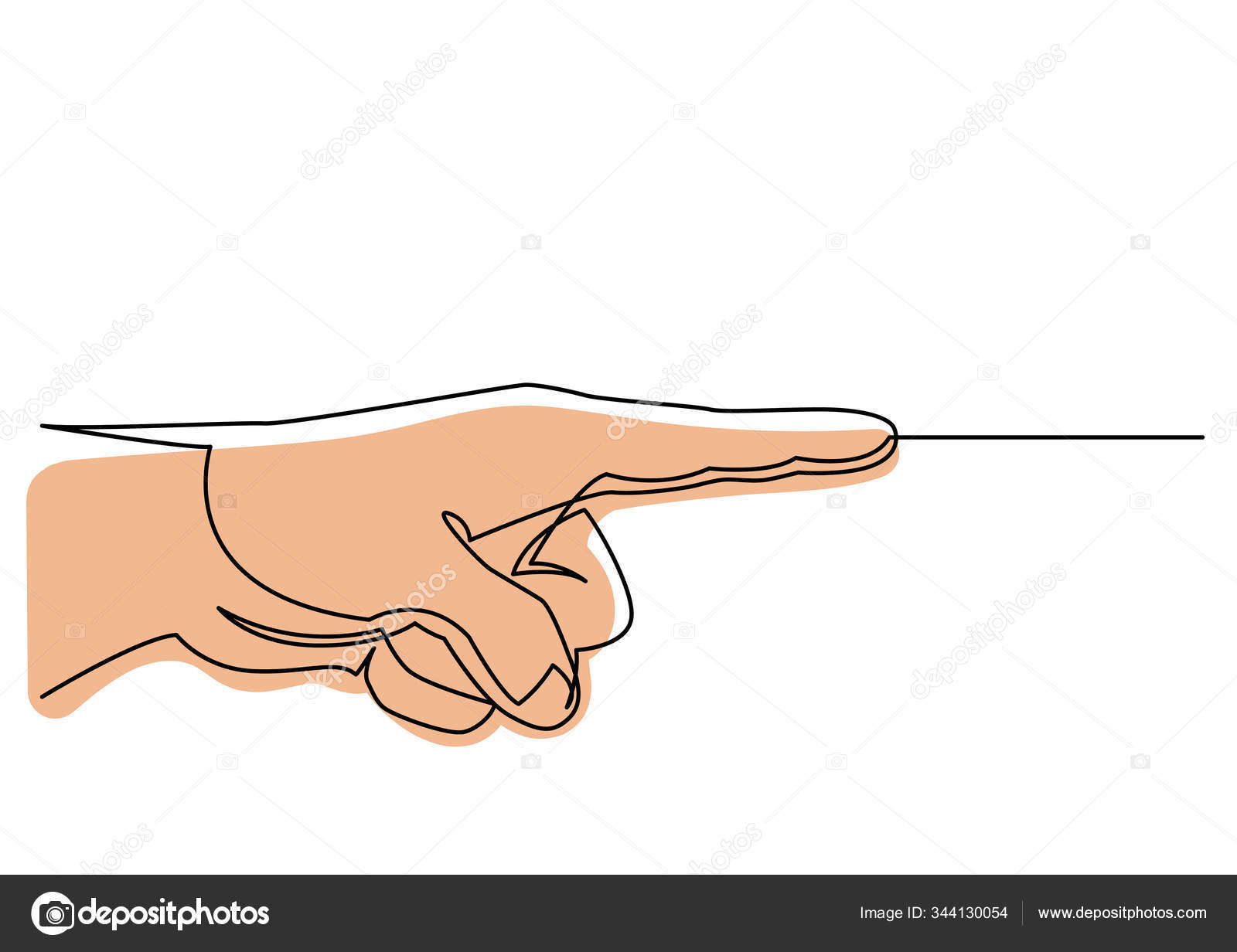 Continuous Line Drawing Hand Pointing Index Finger Vector Illustration ...