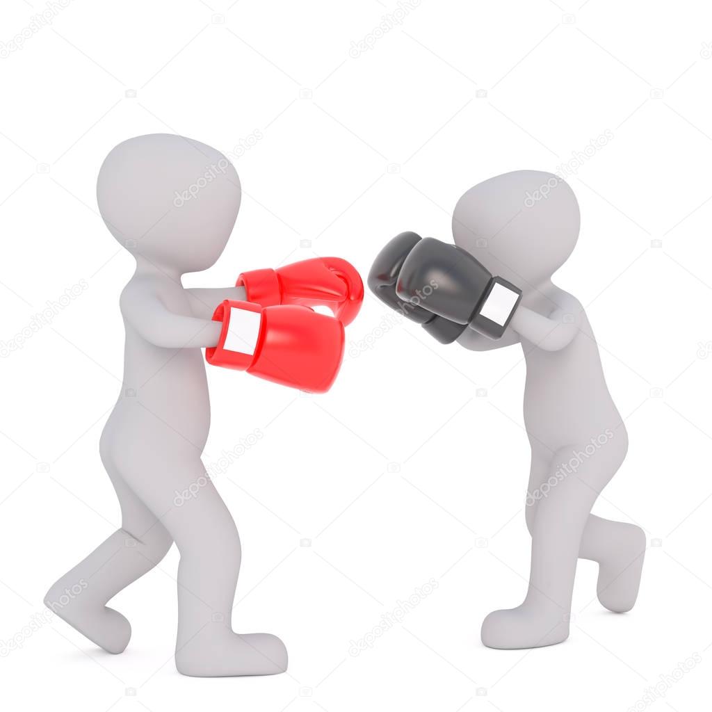 Dos boxeadores de dibujos animados que luchan en el combate de boxeo 2024