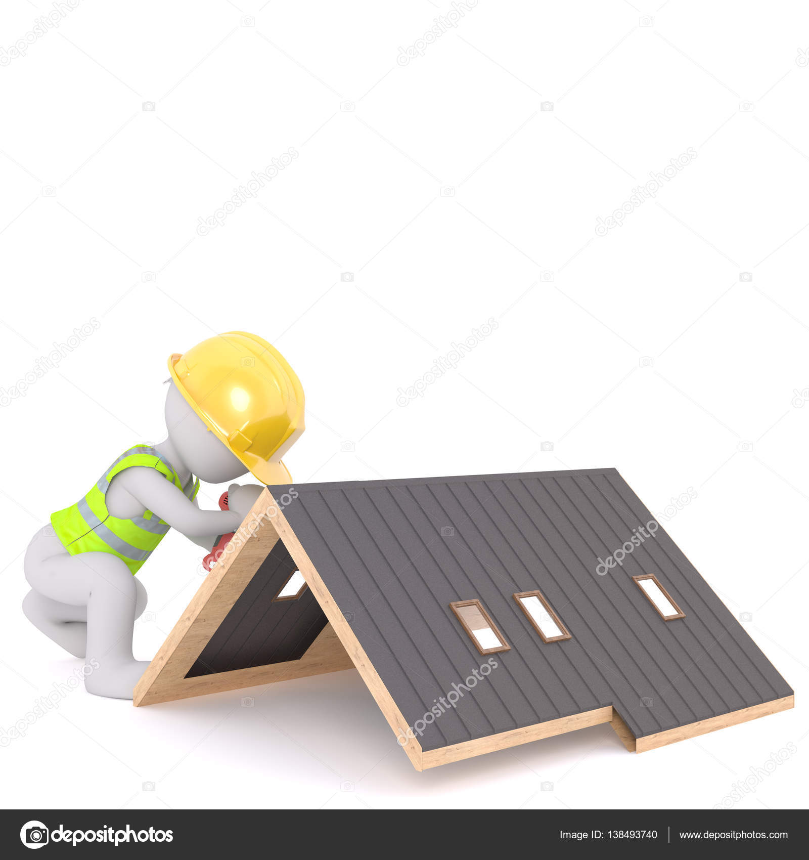 Dibujos Animados De Construcción De Techos