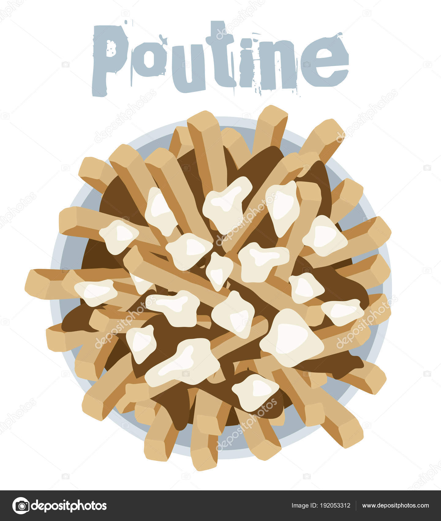Poutine quebec meal of french fries, cheese curd and gravy Stock Vector ...