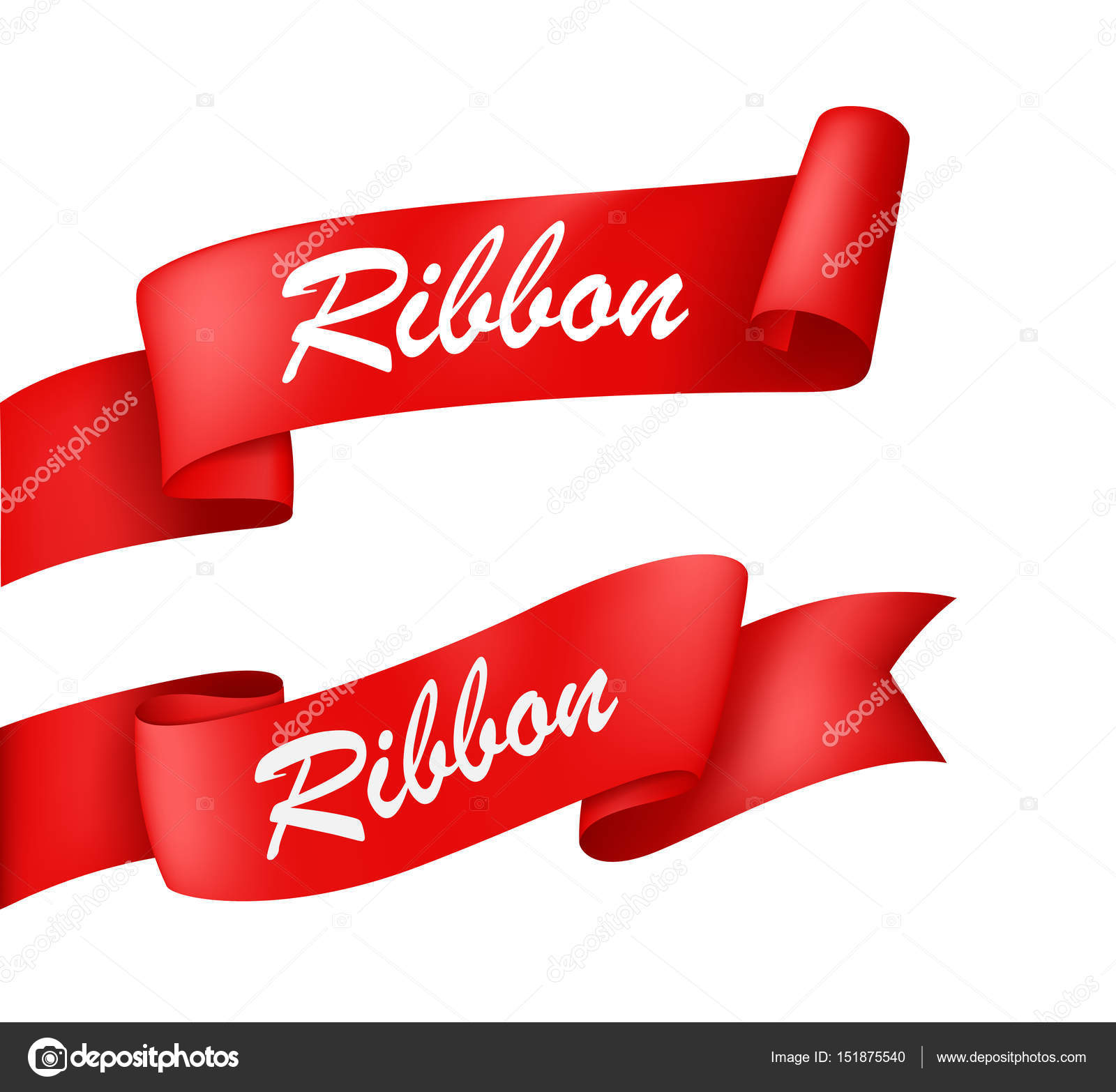 Two red ribbons on white Stock Vector Image by ©bejotrus #151875540