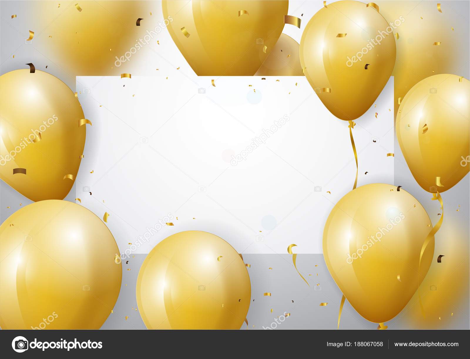 Golden Balloons Light Background Stock Vector Image by ©bejotrus #188067058