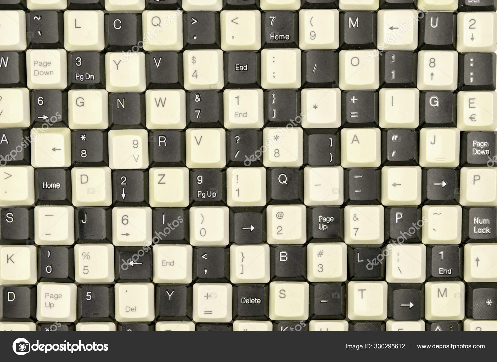 Set of keys from old computer keyboards laid out on the table — Stock ...