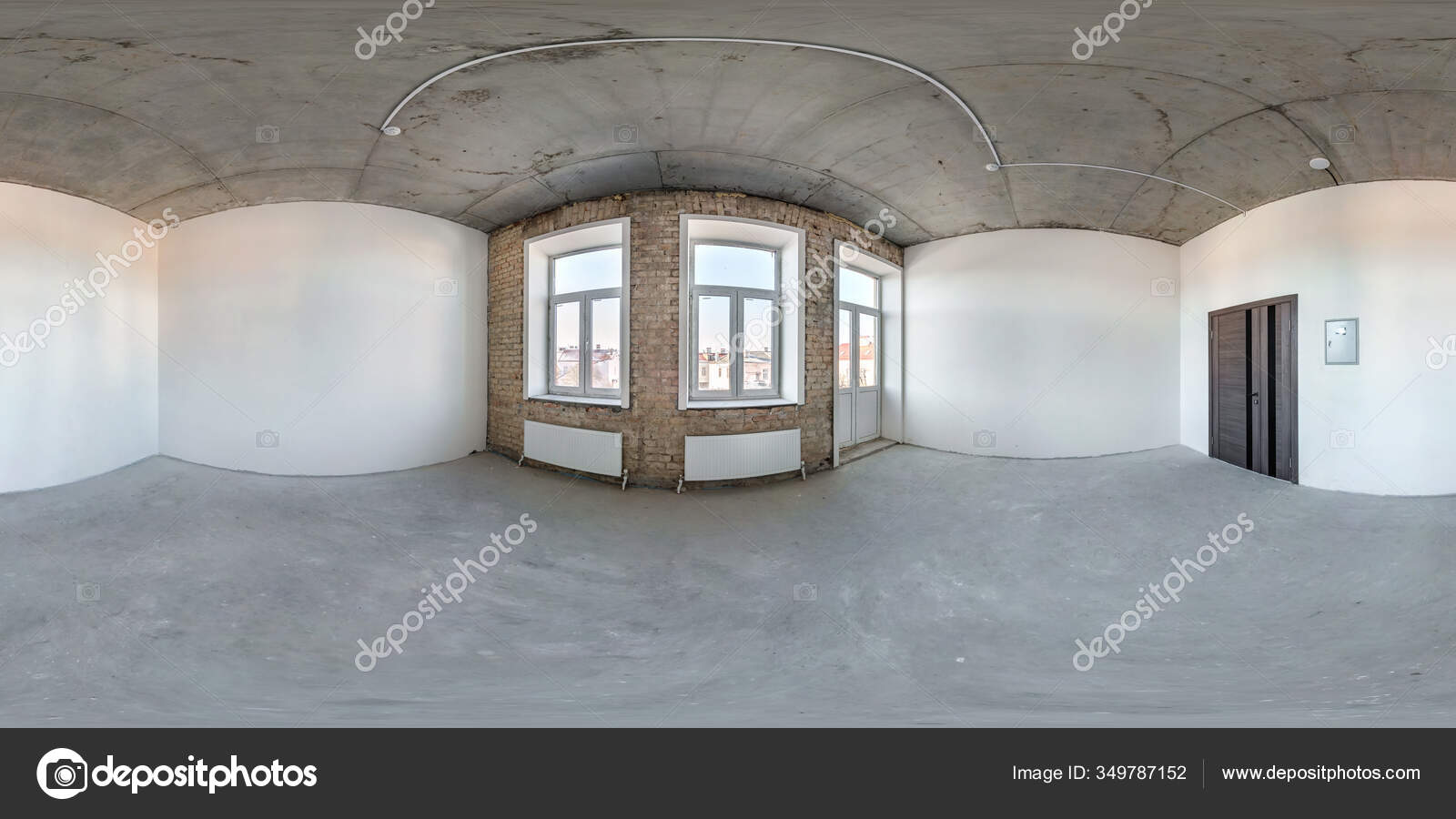 Tomme Rum Uden Reparation Gamle Bygning Fuld Sømløs Sfærisk Hdri ...