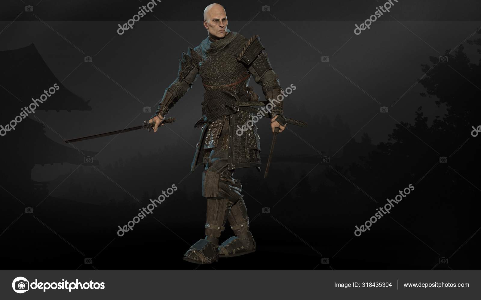 Japanese Samurai 3d render illustration — Stock Photo © andryuha19811 ...