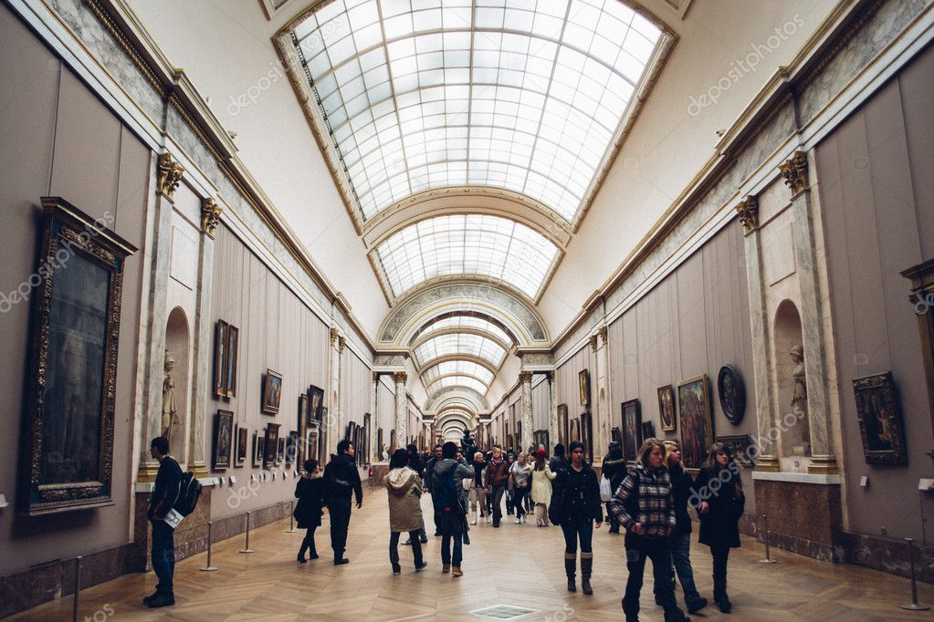 PARIS, FRANCE: inside the Louvre museum in Paris, France circa February ...