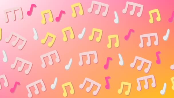Musical Notes Shaking Musical Rhythm Sunny Background Animation — Stock ...