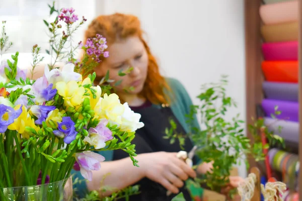 Floral master class. Learning the floral business. Flowers hobby. The ...